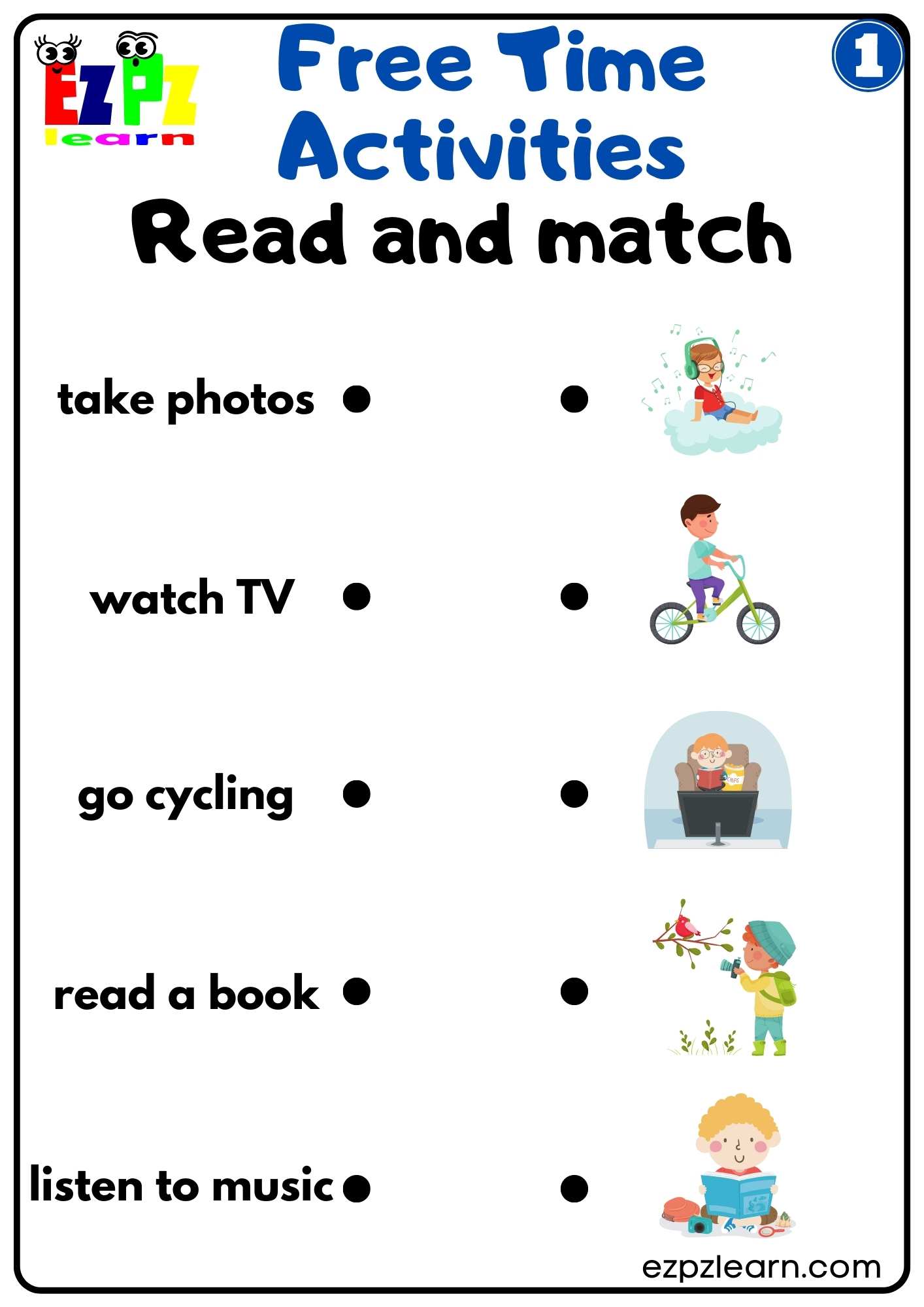 Free Time Activities Ezpzlearn